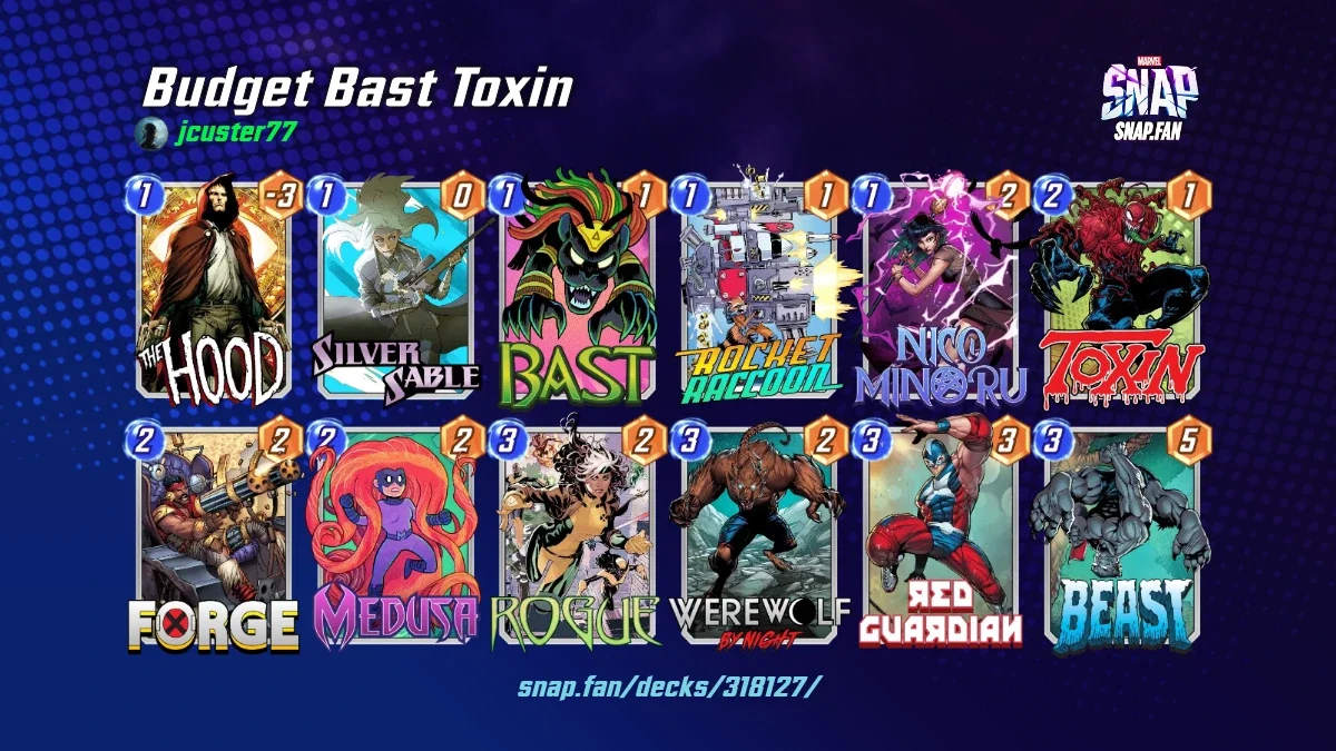 Budget Bast Toxin by jcuster77 - Marvel Snap Decks - snap.fan