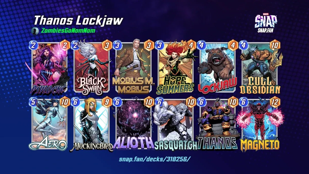 Thanos Lockjaw by ZombiesGoNomNom - Marvel Snap Decks - snap.fan