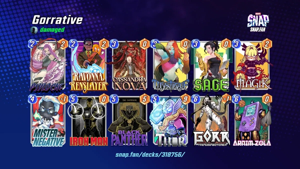 Gorrative by damaged - Marvel Snap Decks - snap.fan