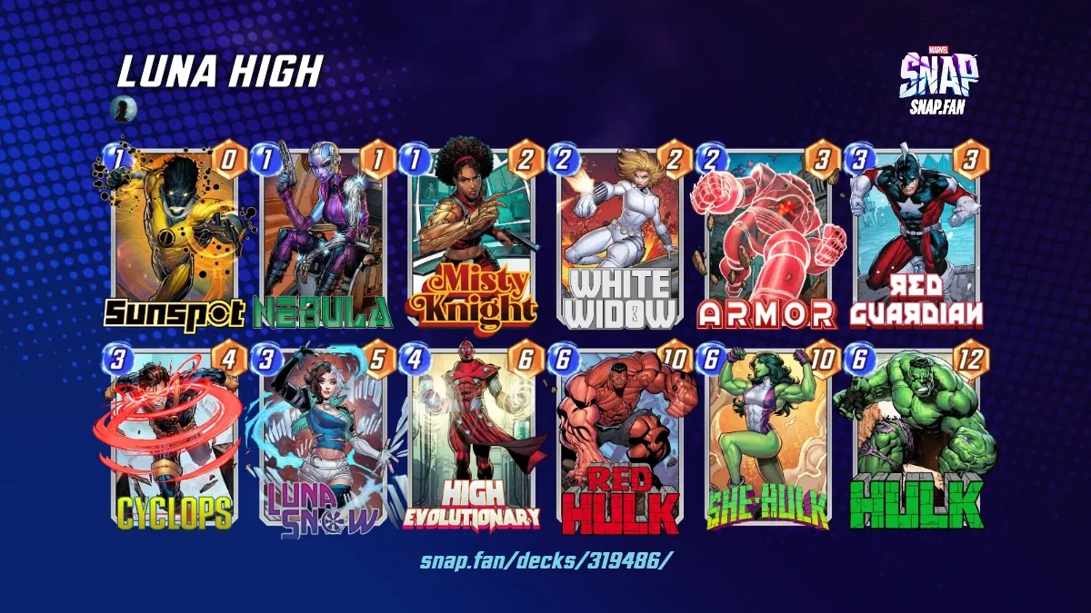 LUNA HIGH by None - Marvel Snap Decks - snap.fan