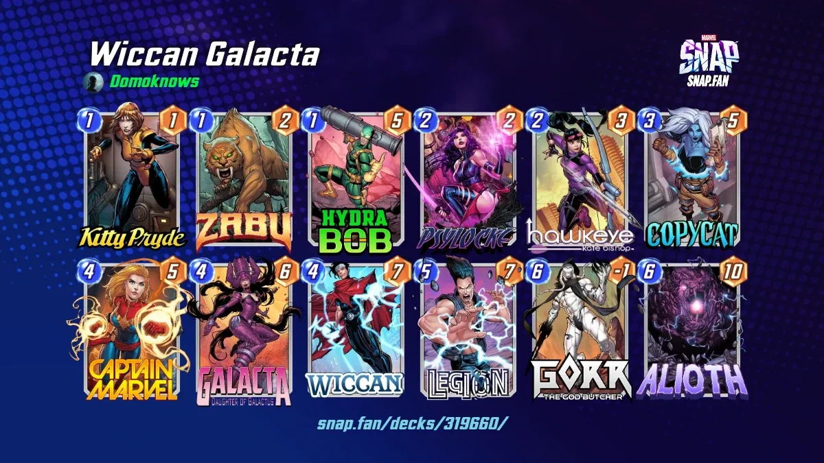 Wiccan Galacta by Domoknows - Marvel Snap Decks - snap.fan