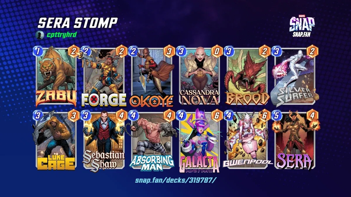 SERA STOMP by cpttryhrd - Marvel Snap Decks - snap.fan
