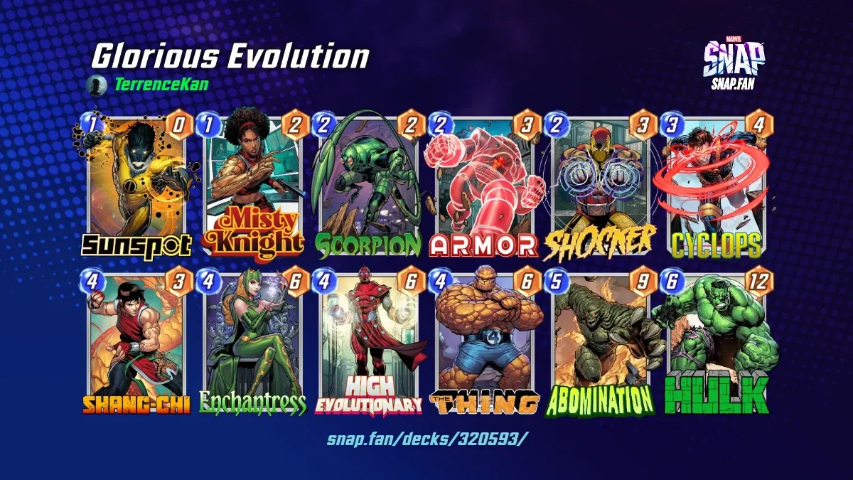 Glorious Evolution by TerrenceKan - Marvel Snap Decks - snap.fan