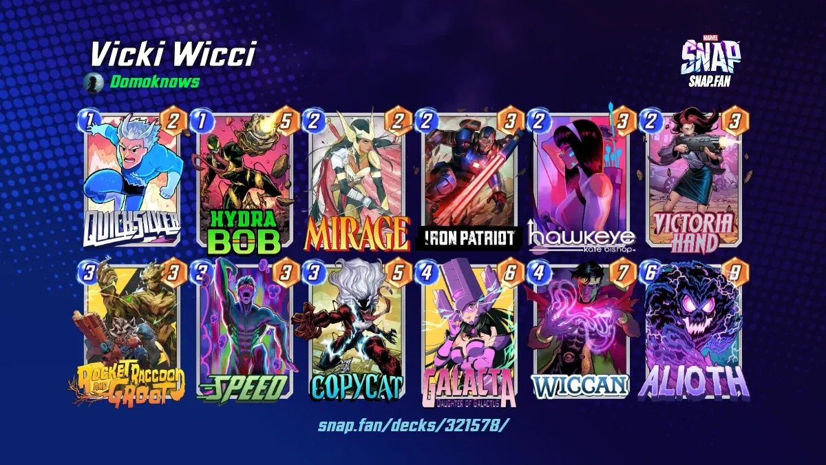 Vicki Wicci by Domoknows - Marvel Snap Decks - snap.fan