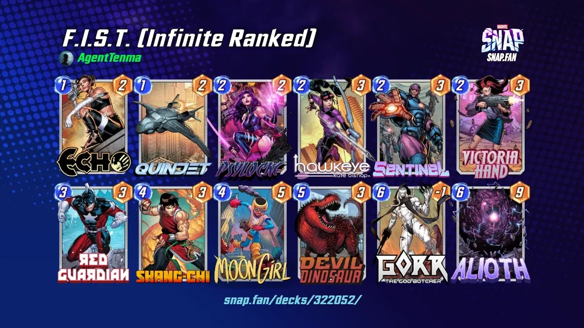 F.I.S.T. (Infinite Ranked) by AgentTenma - Marvel Snap Decks - snap.fan