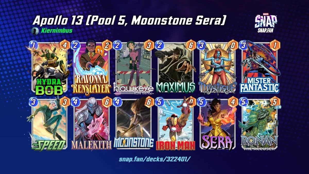 Apollo 13 (Pool 5, Moonstone Sera) by Kiernimbus - Marvel Snap Decks ...