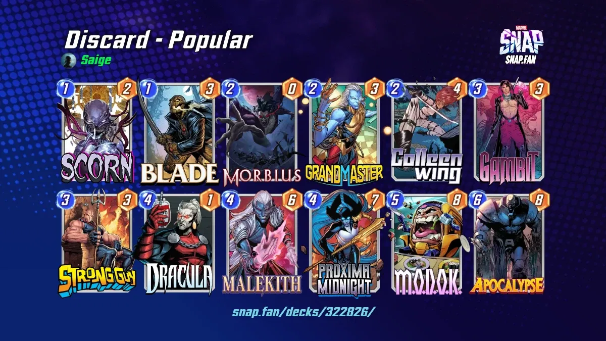 Discard - Popular by Saige - Marvel Snap Decks - snap.fan