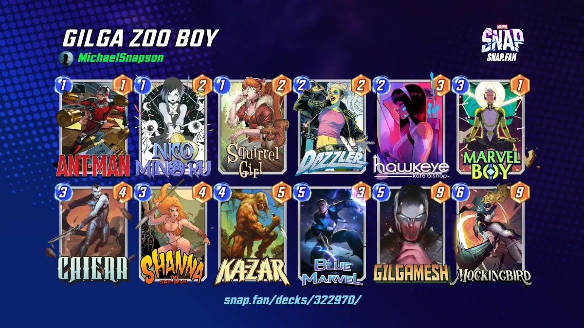 GILGA ZOO BOY by MichaelSnapson - Marvel Snap Decks - snap.fan