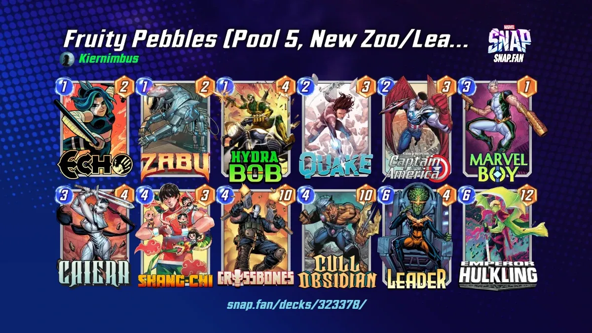 Fruity Pebbles (Pool 5, New Zoo/Leader Deck) by Kiernimbus - Marvel ...