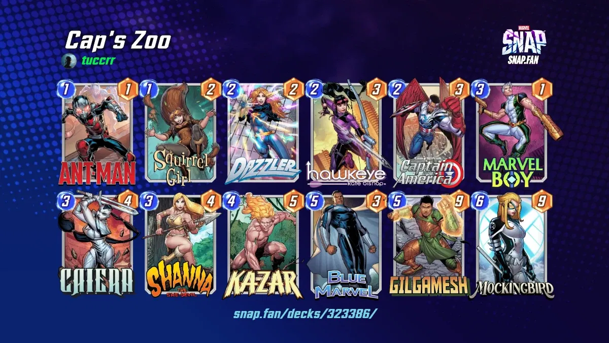 Cap's Zoo by tuccrr - Marvel Snap Decks - snap.fan