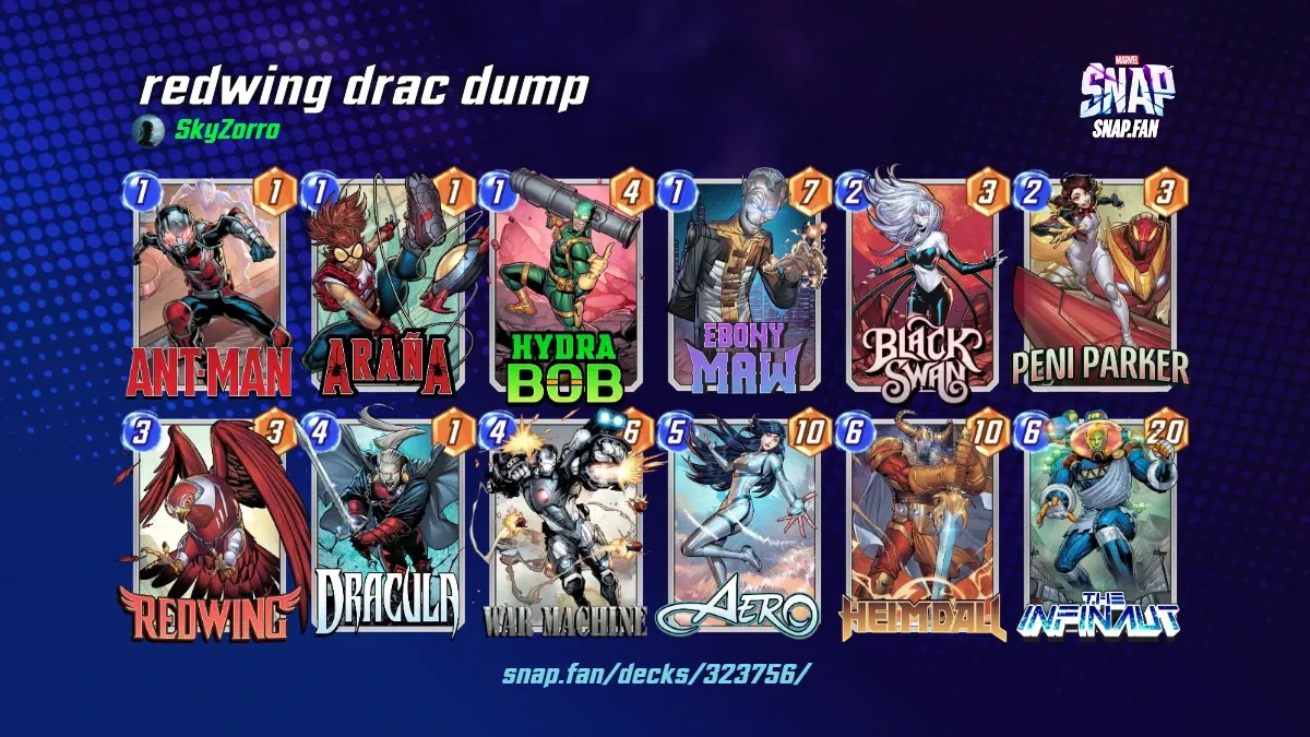 redwing drac dump by SkyZorro - Marvel Snap Decks - snap.fan