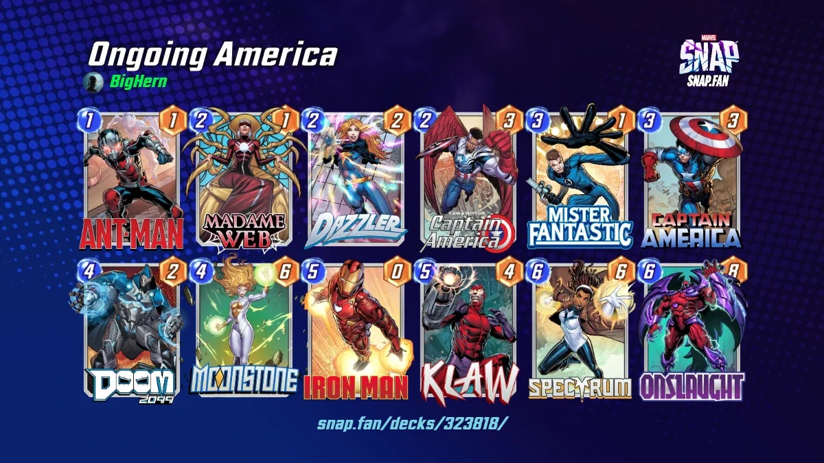 Ongoing America by BigHern - Marvel Snap Decks - snap.fan