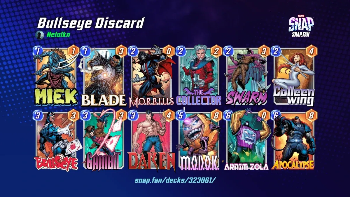 Bullseye Discard by Nelolkn - Marvel Snap Decks - snap.fan