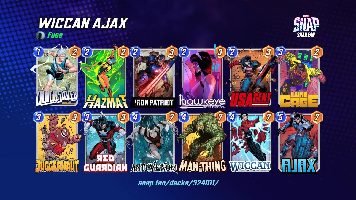 WICCAN AJAX by Fuse - Marvel Snap Decks - snap.fan