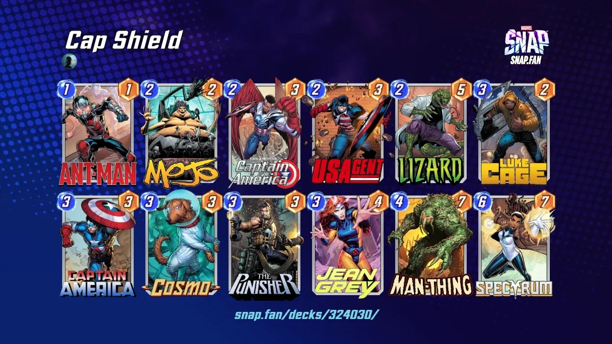 Cap Shield by None - Marvel Snap Decks - snap.fan