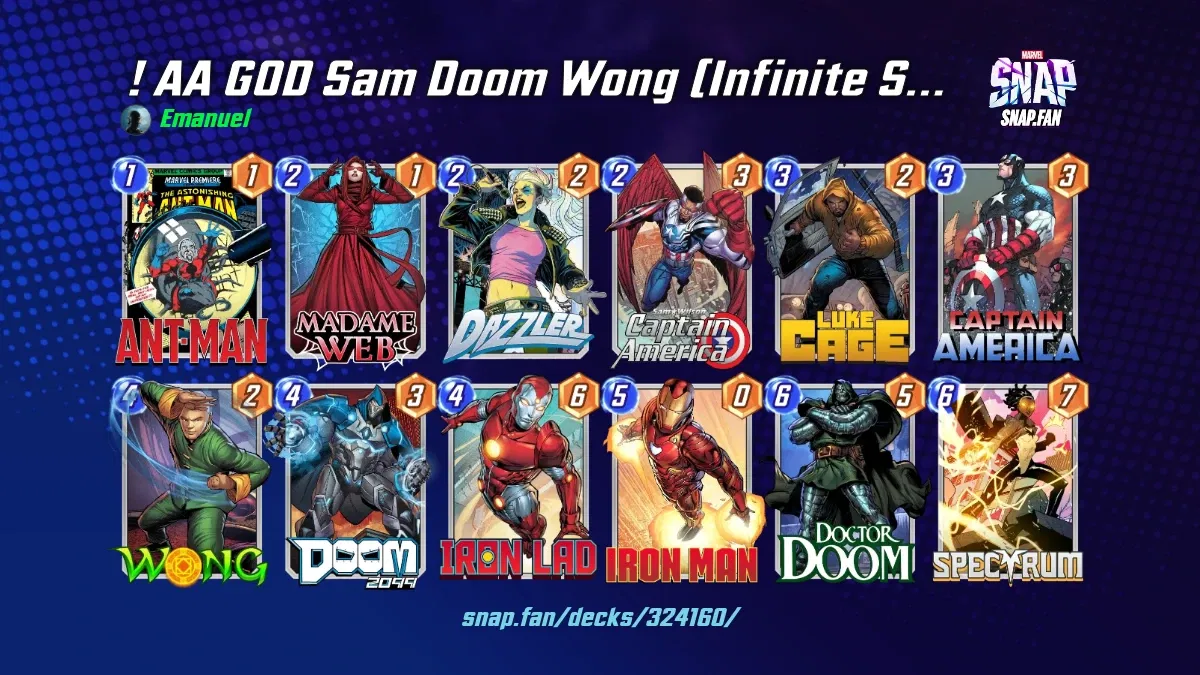! AA GOD Sam Doom Wong (Infinite Sam Wilson Season) by Emanuel - Marvel ...