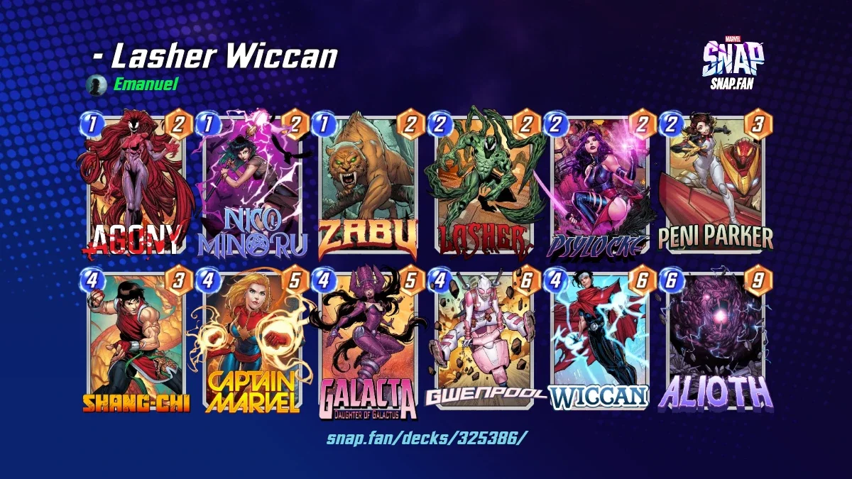 - Lasher Wiccan by Emanuel - Marvel Snap Decks - snap.fan