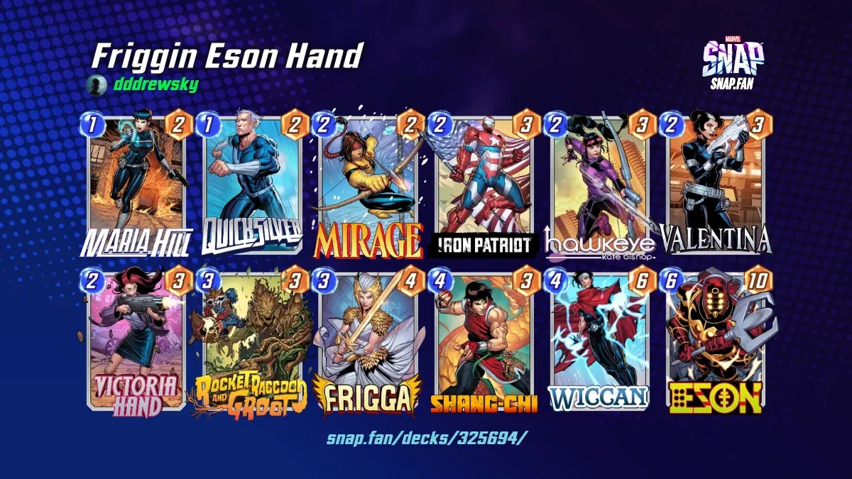 Friggin Eson Hand by dddrewsky - Marvel Snap Decks - snap.fan