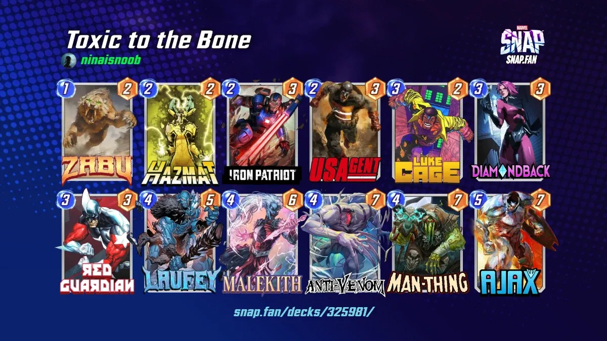 Toxic to the Bone by ninaisnoob - Marvel Snap Decks - snap.fan