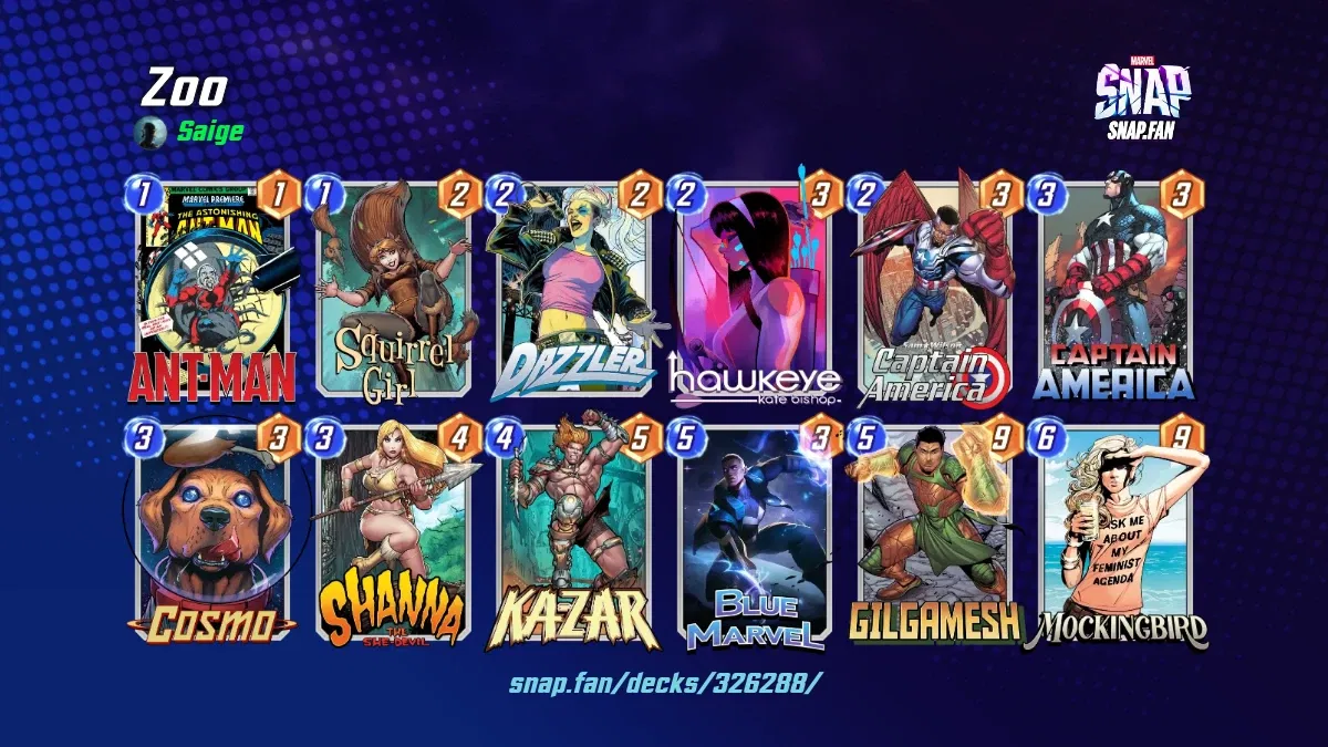 Zoo by Saige - Marvel Snap Decks - snap.fan