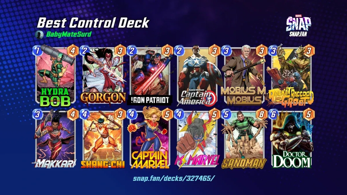 Best Control Deck by BabyMateSurd - Marvel Snap Decks - snap.fan