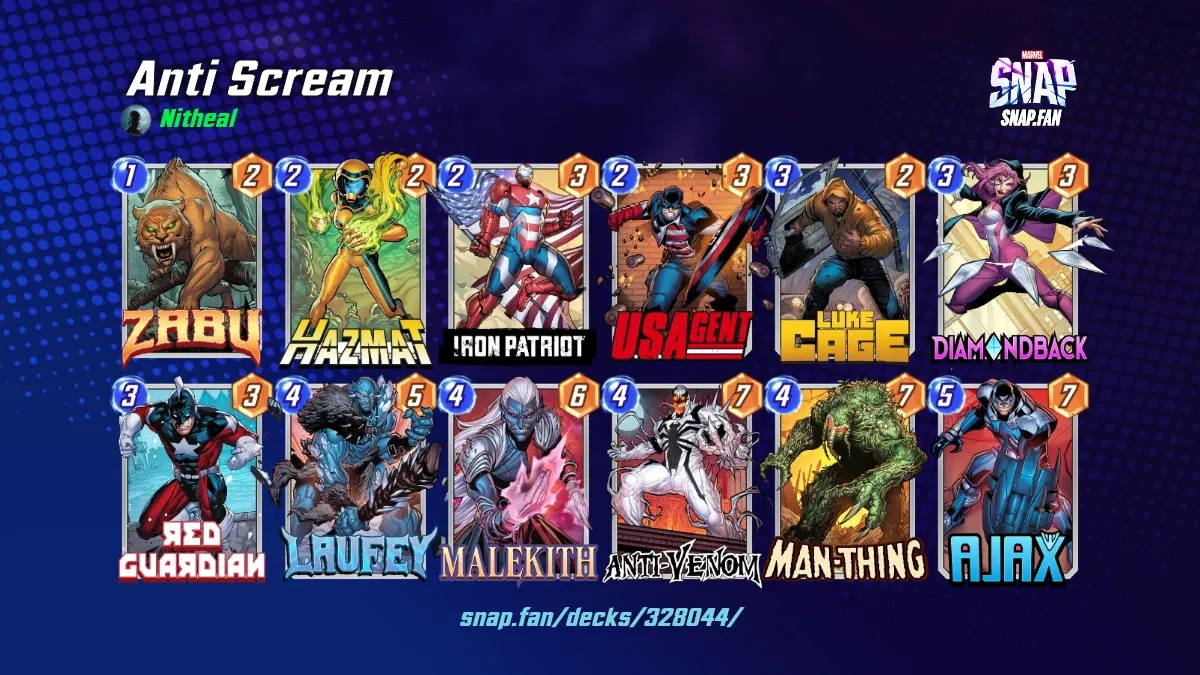 Anti Scream by Nitheal - Marvel Snap Decks - snap.fan