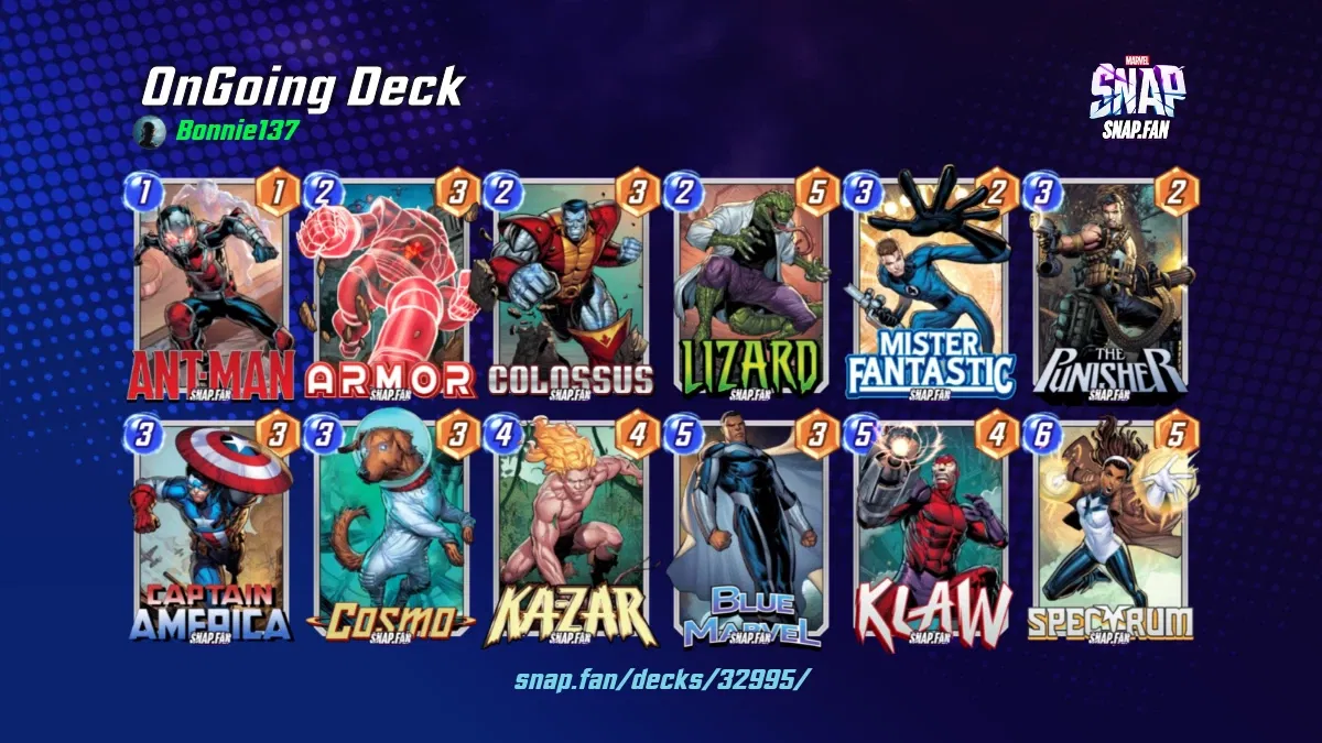 OnGoing Deck by Bonnie137 - Marvel Snap Decks - snap.fan