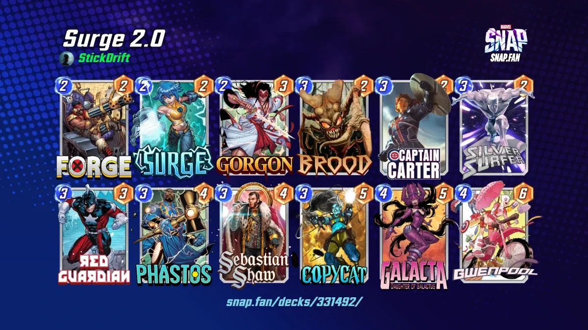 Surge 2.0 by StickDrift - Marvel Snap Decks - snap.fan