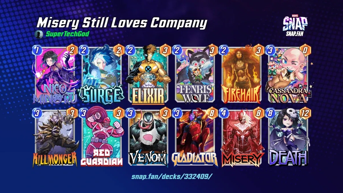 Misery Still Loves Company by SuperTechGod - Marvel Snap Decks - snap.fan