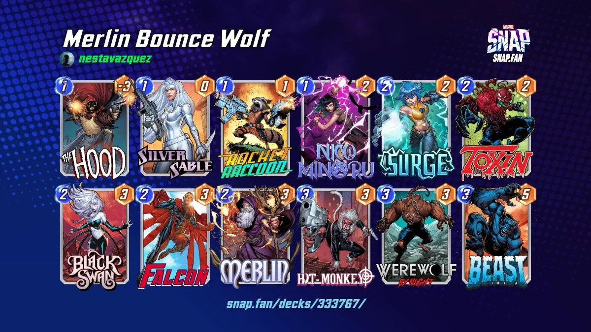 Merlin Bounce Wolf by nestavazquez - Marvel Snap Decks - snap.fan