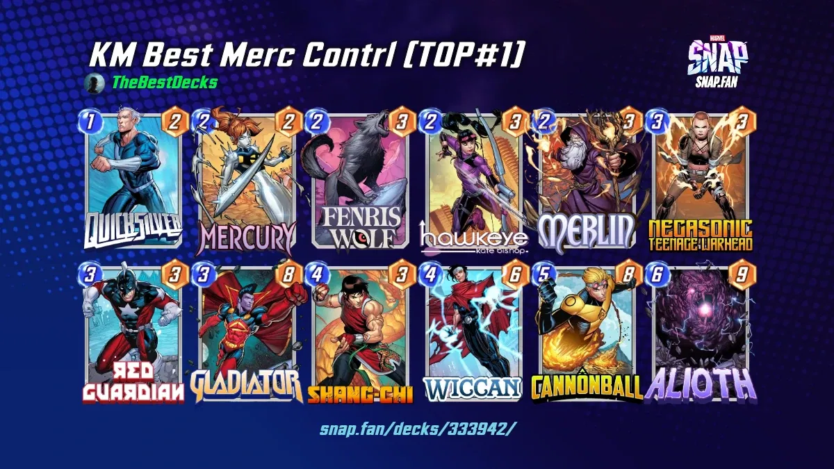 KM Best Merc Contrl (TOP#1) by TheBestDecks - Marvel Snap Decks - snap.fan