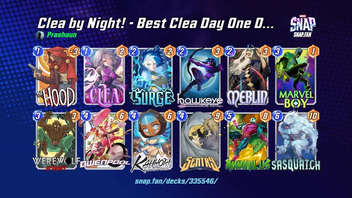 Clea by Night! - Best Clea Day One Deck 60% WR by Prashaun - Marvel ...