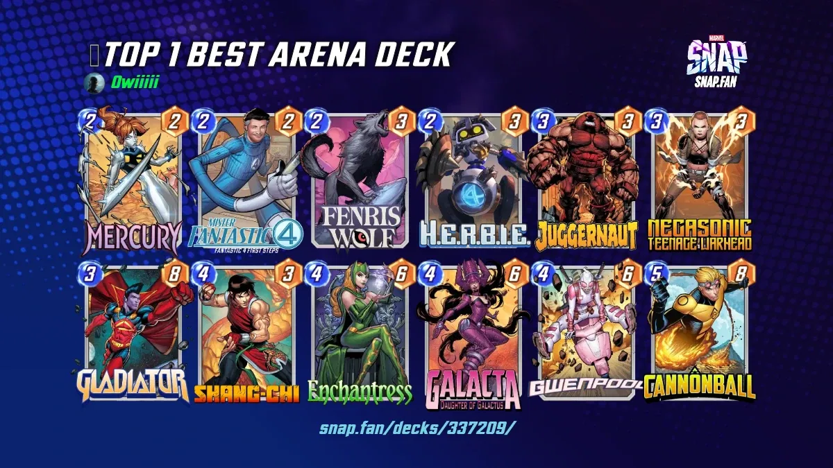 🏆TOP 1 BEST ARENA DECK by Owiiiii - Marvel Snap Decks - snap.fan