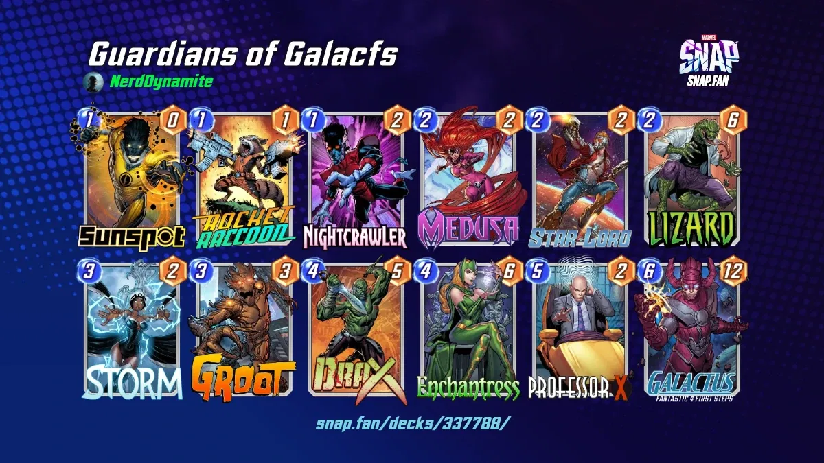 Guardians of Galacfs by NerdDynamite - Marvel Snap Decks - snap.fan