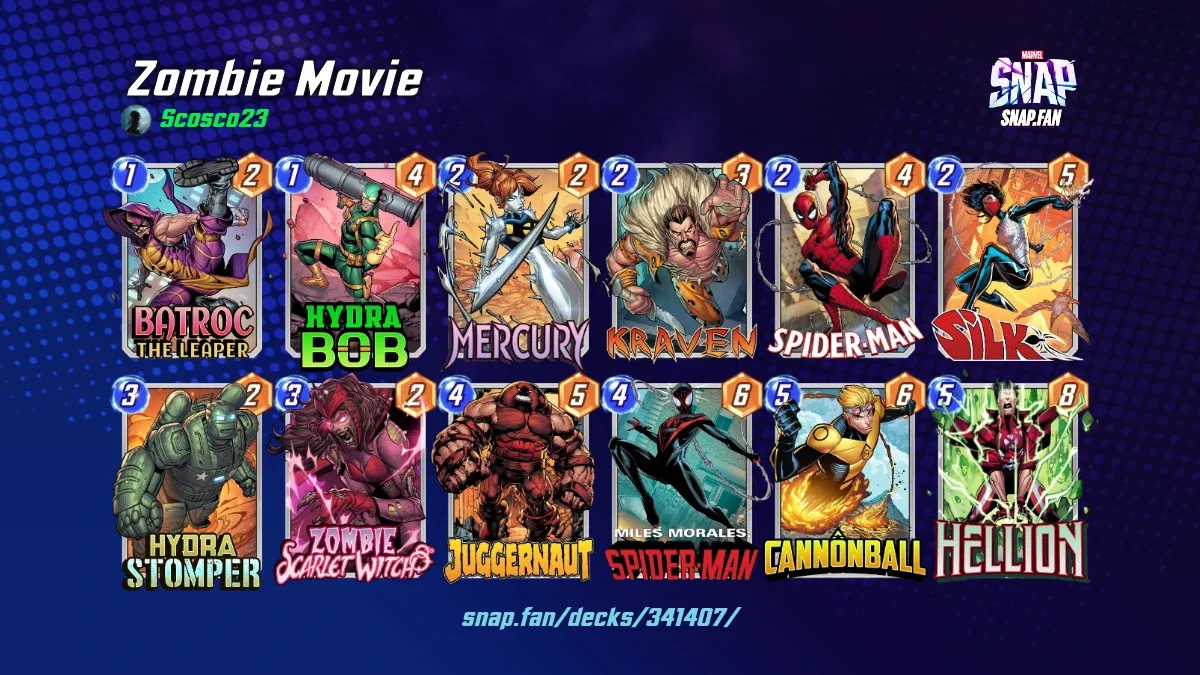 Zombie Movie by Scosco23 - Marvel Snap Decks - snap.fan