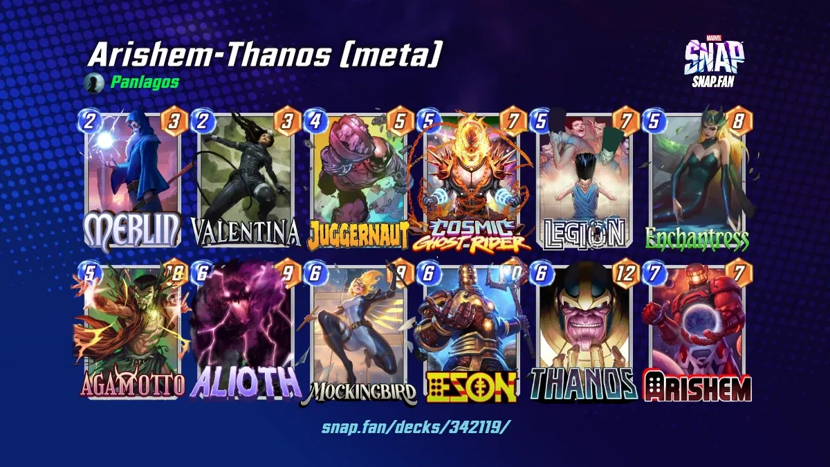 Arishem-Thanos (meta) by Panlagos - Marvel Snap Decks - snap.fan