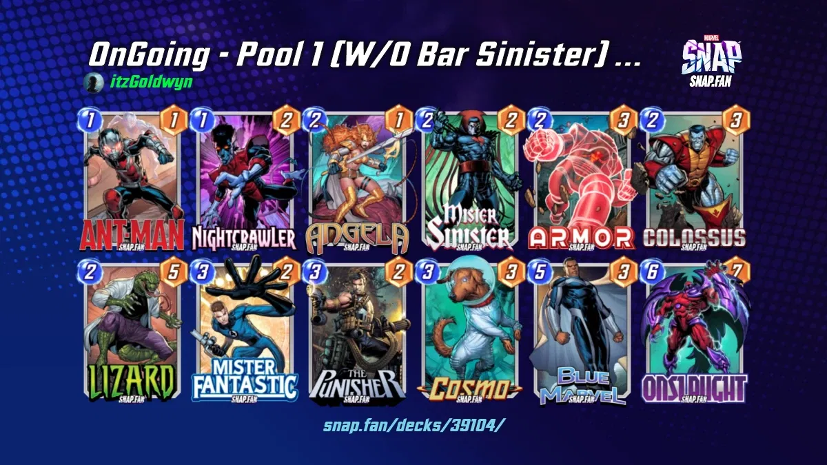 OnGoing - Pool 1 (W/O Bar Sinister) Part2 by itzGoldwyn - Marvel Snap ...