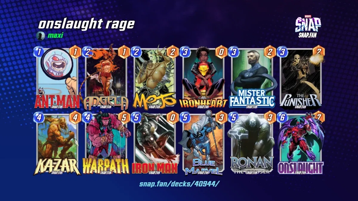 onslaught rage by maxi - Marvel Snap Decks - snap.fan