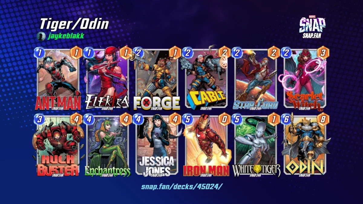 Tiger/Odin by jaykeblakk - Marvel Snap Decks - snap.fan
