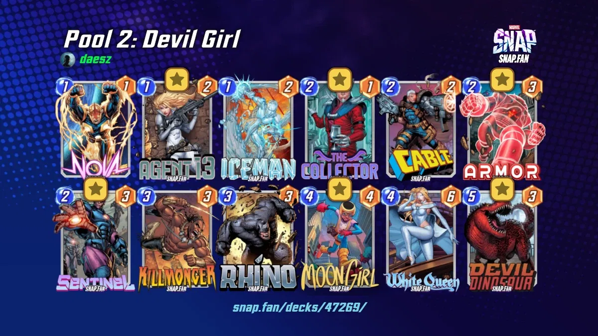 Pool 2: Devil Girl by daesz - Marvel Snap Decks - snap.fan
