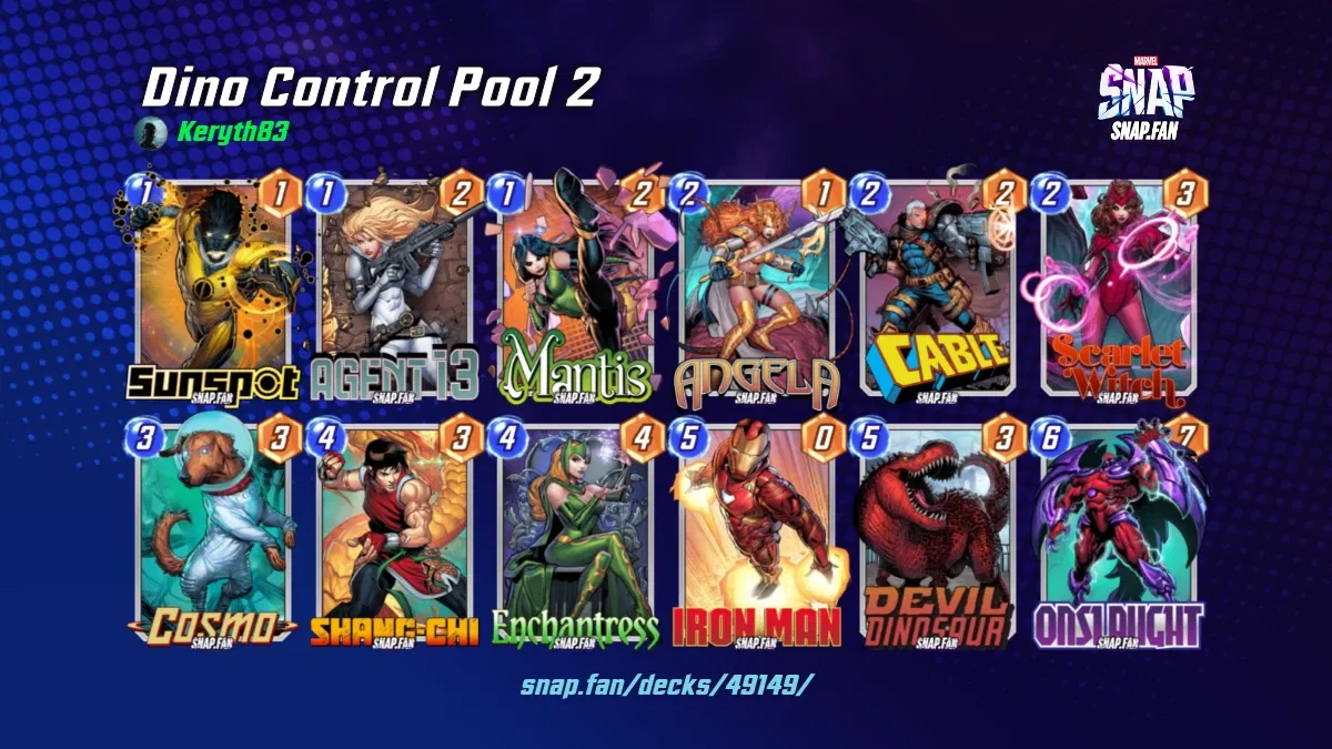 Dino Control Pool 2 by Keryth83 - Marvel Snap Decks - snap.fan