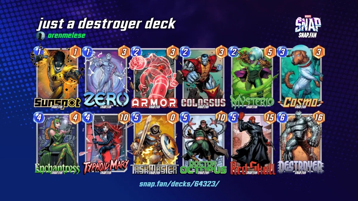 just a destroyer deck by orenmelese - Marvel Snap Decks - snap.fan