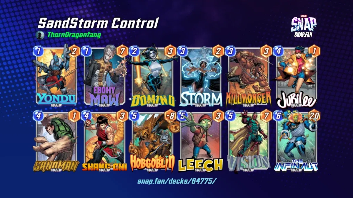 SandStorm Control by ThornDragonfang - Marvel Snap Decks - snap.fan