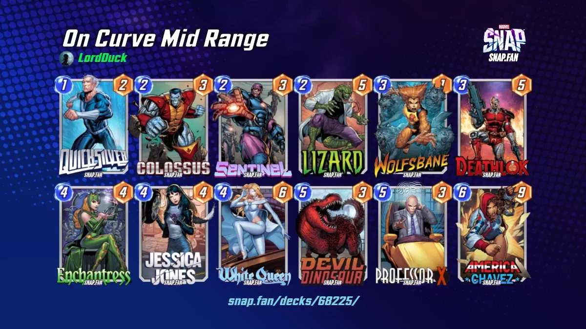 On Curve Mid Range by LordDuck - Marvel Snap Decks - snap.fan