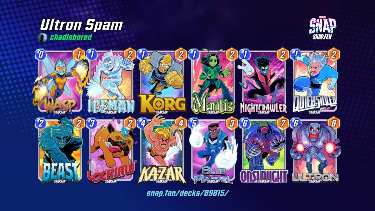 Ultron Spam by chadisbored - Marvel Snap Decks - snap.fan
