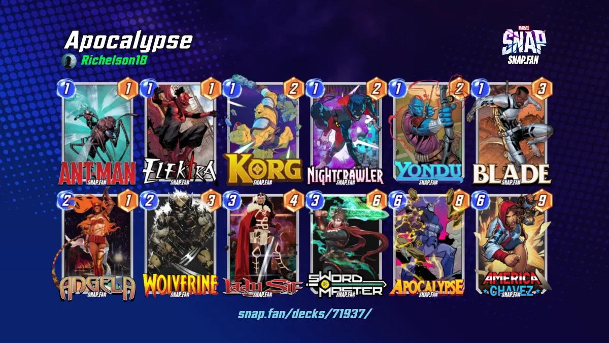 Apocalypse by Richelson18 - Marvel Snap Decks - snap.fan