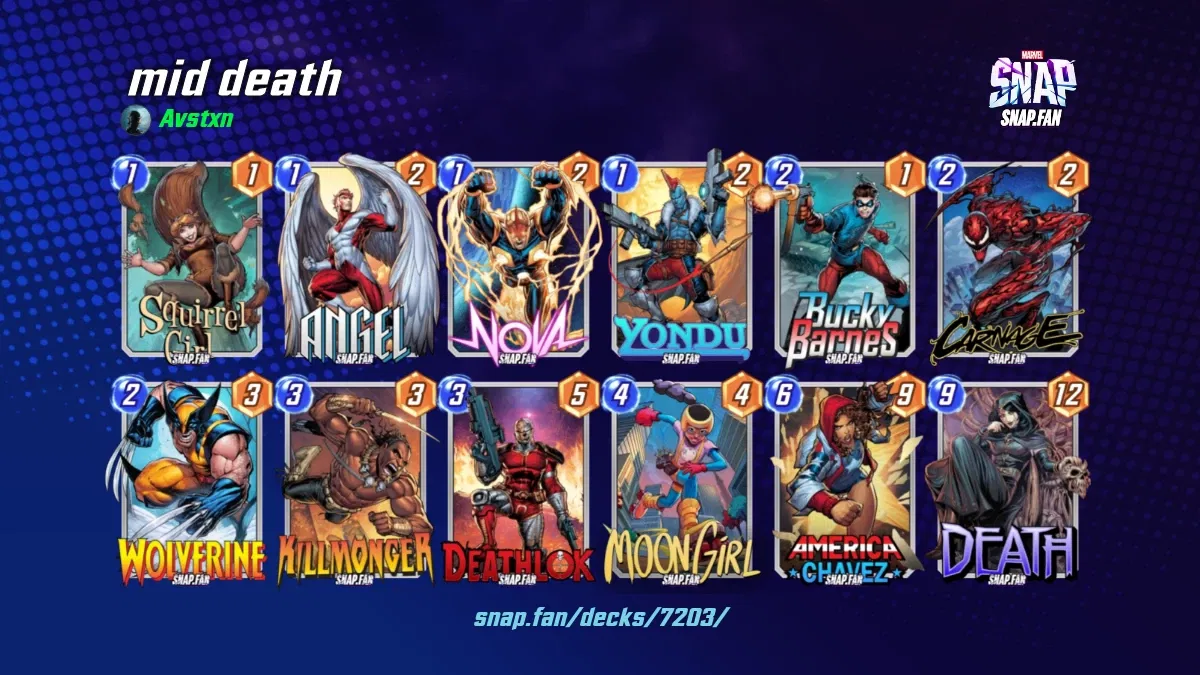 mid death by Avstxn - Marvel Snap Decks - snap.fan
