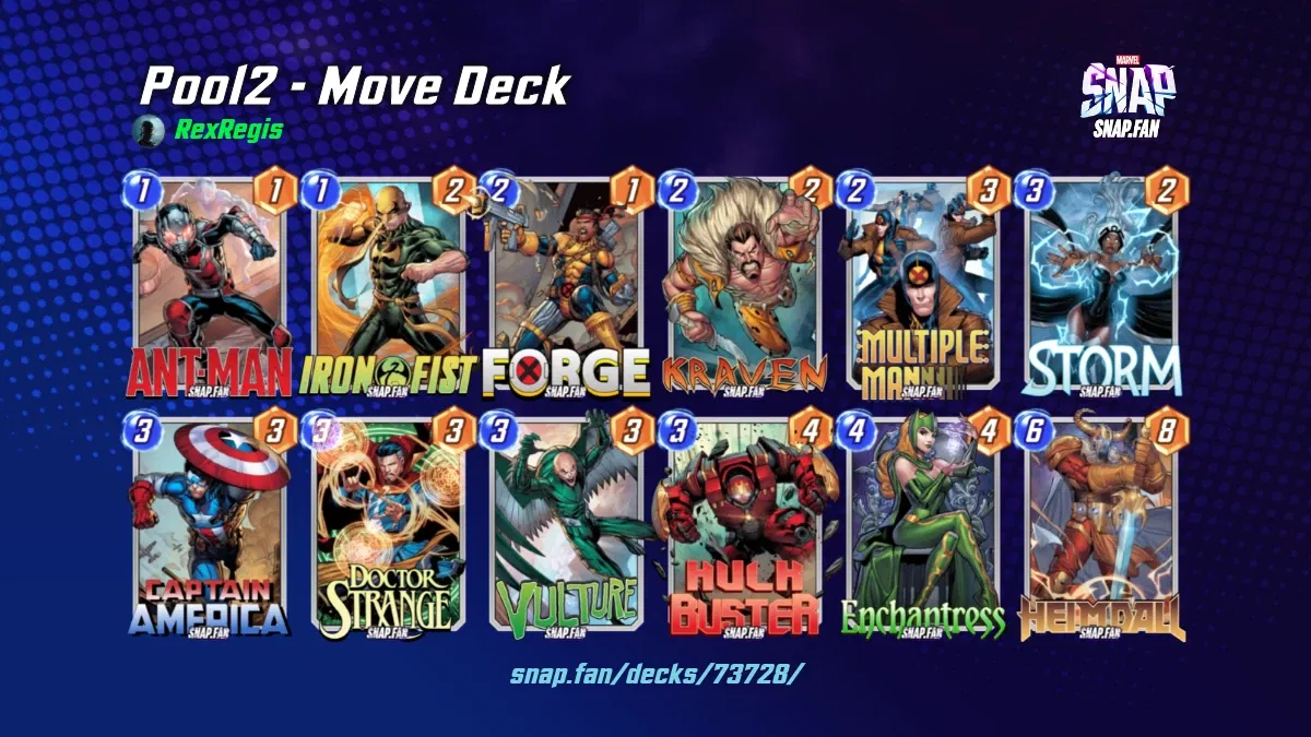 Pool2 - Move Deck by RexRegis - Marvel Snap Decks - snap.fan