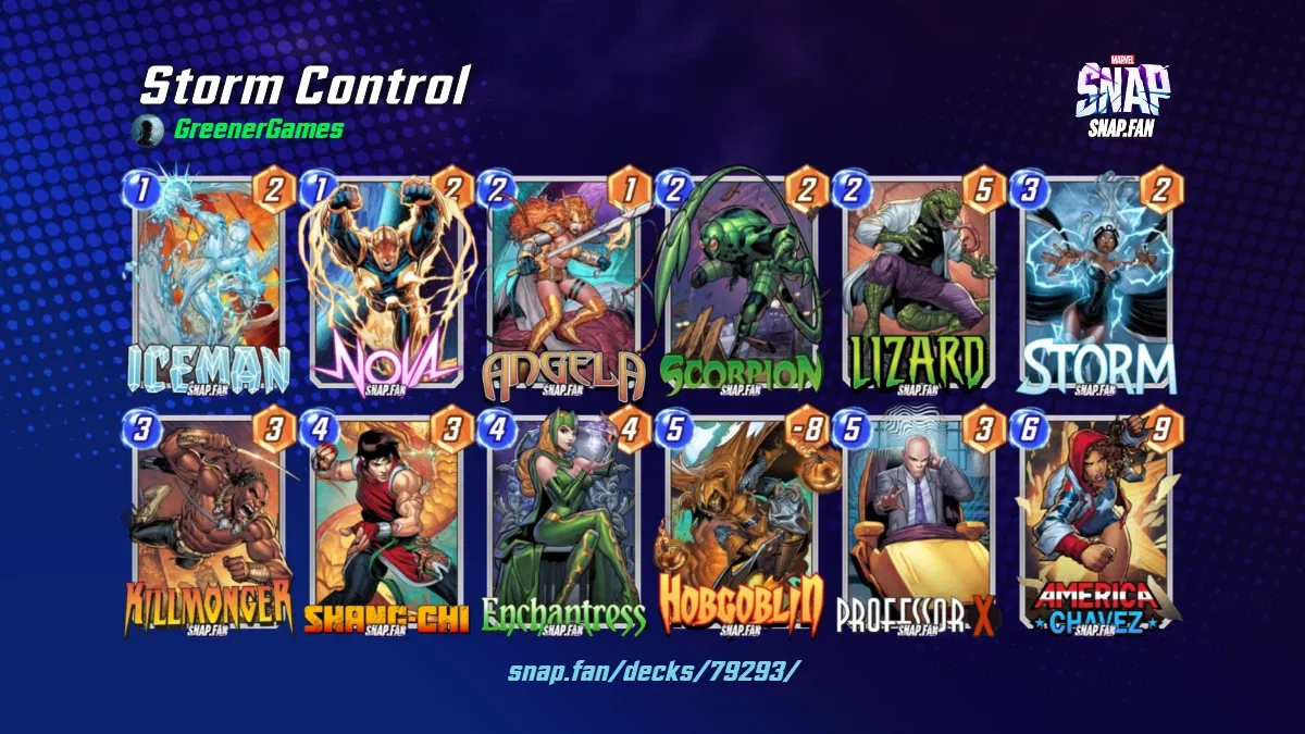 Storm Control by GreenerGames - Marvel Snap Decks - snap.fan