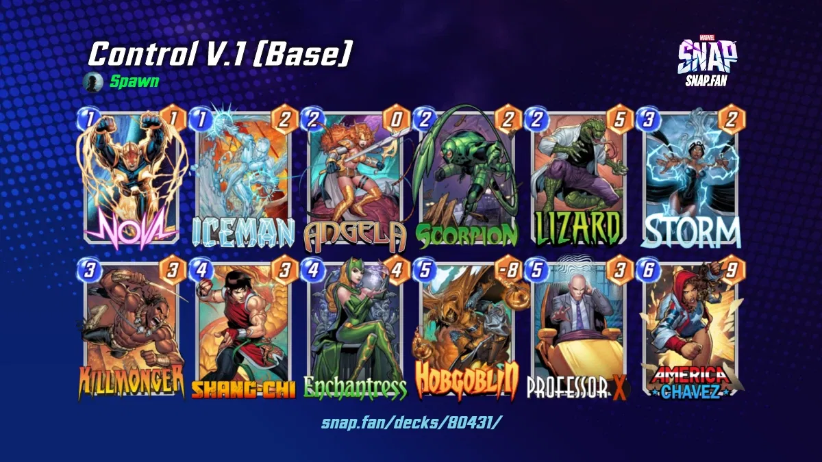 Control V.1 (Base) by Spawn - Marvel Snap Decks - snap.fan